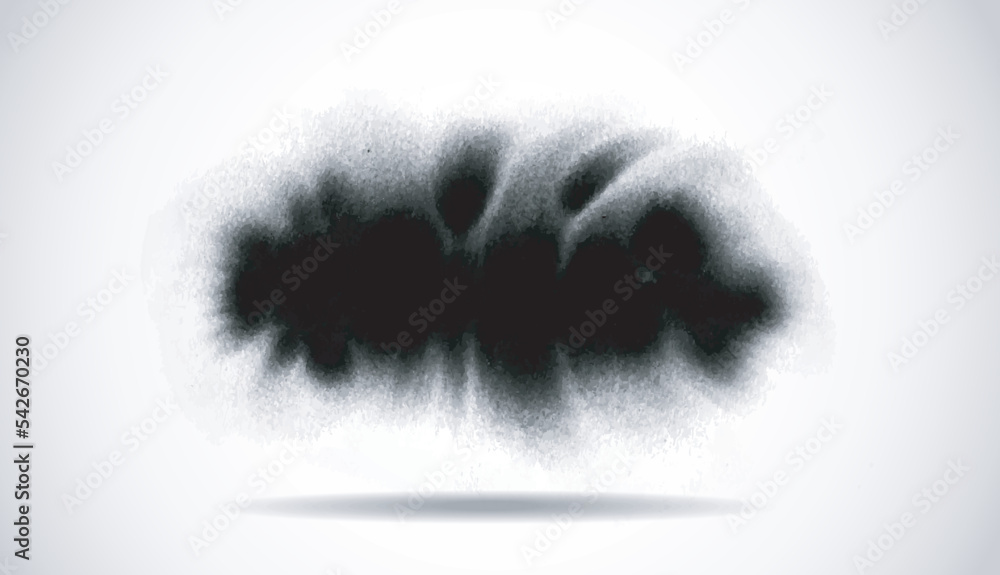 Abstract black ink wash painting on white background. Traditional ...