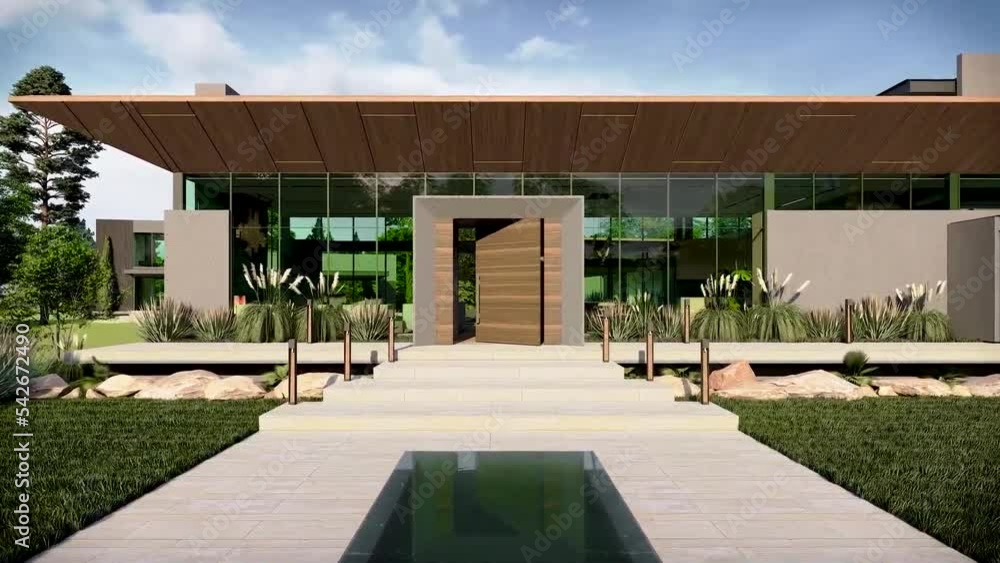 3d animation of architectural design of a residential building ...