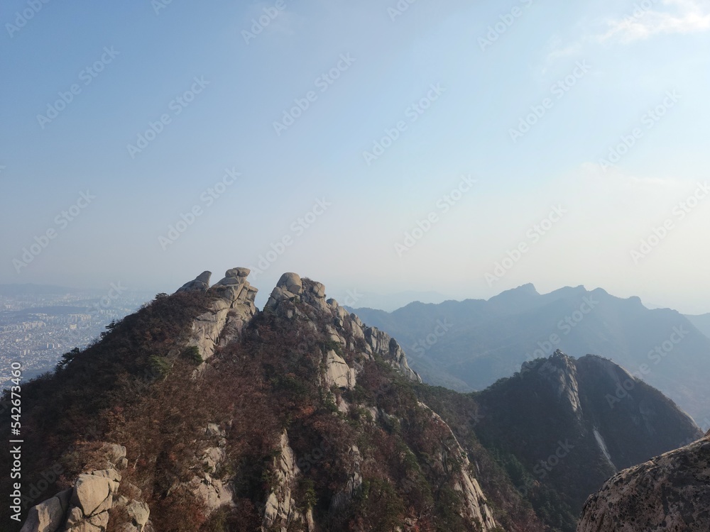 Bukhansan National Park - Baekundae Peak - autumn mountains. hiking ...