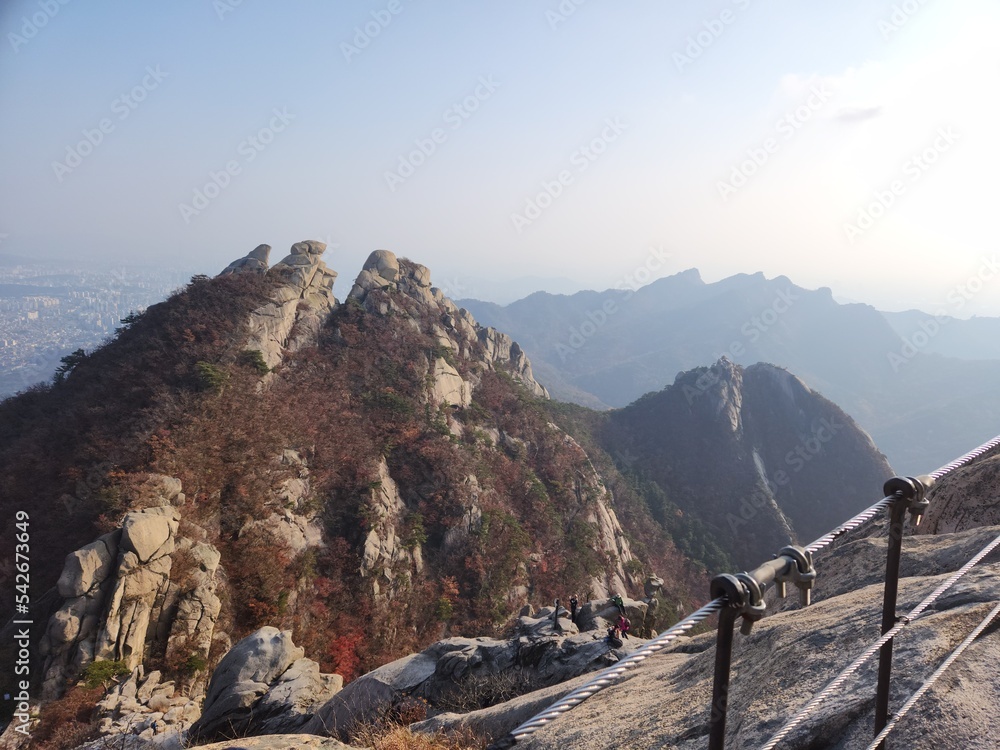 Bukhansan National Park - Baekundae Peak - autumn mountains. hiking ...