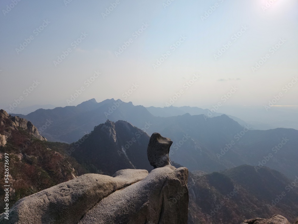 Bukhansan National Park - Baekundae Peak - autumn mountains. hiking ...