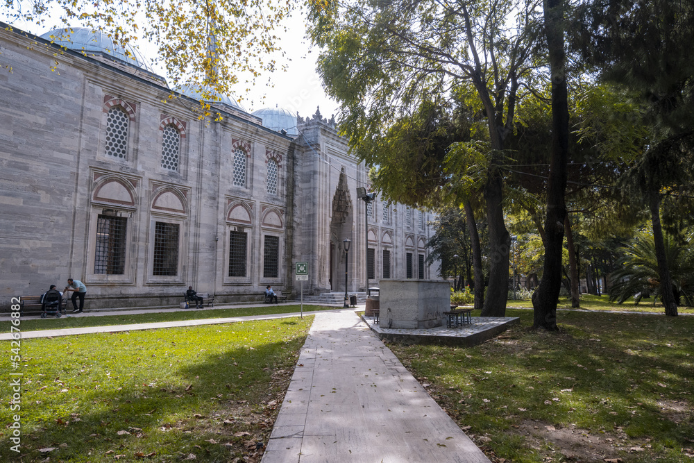 Stone road to Sehzade Mosque courtyard wall, known as Şehzade Paşa ...