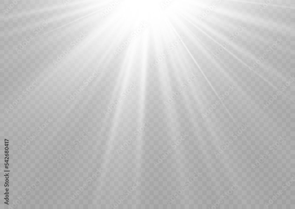 Sun light flash with rays and spotlight. Star burst with sparkles ...