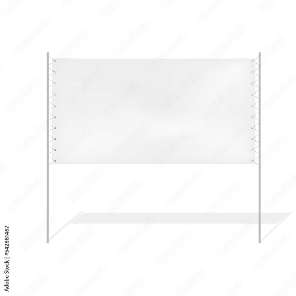 Street advertising in-ground banner realistic mock-up. Outdoor sign ...