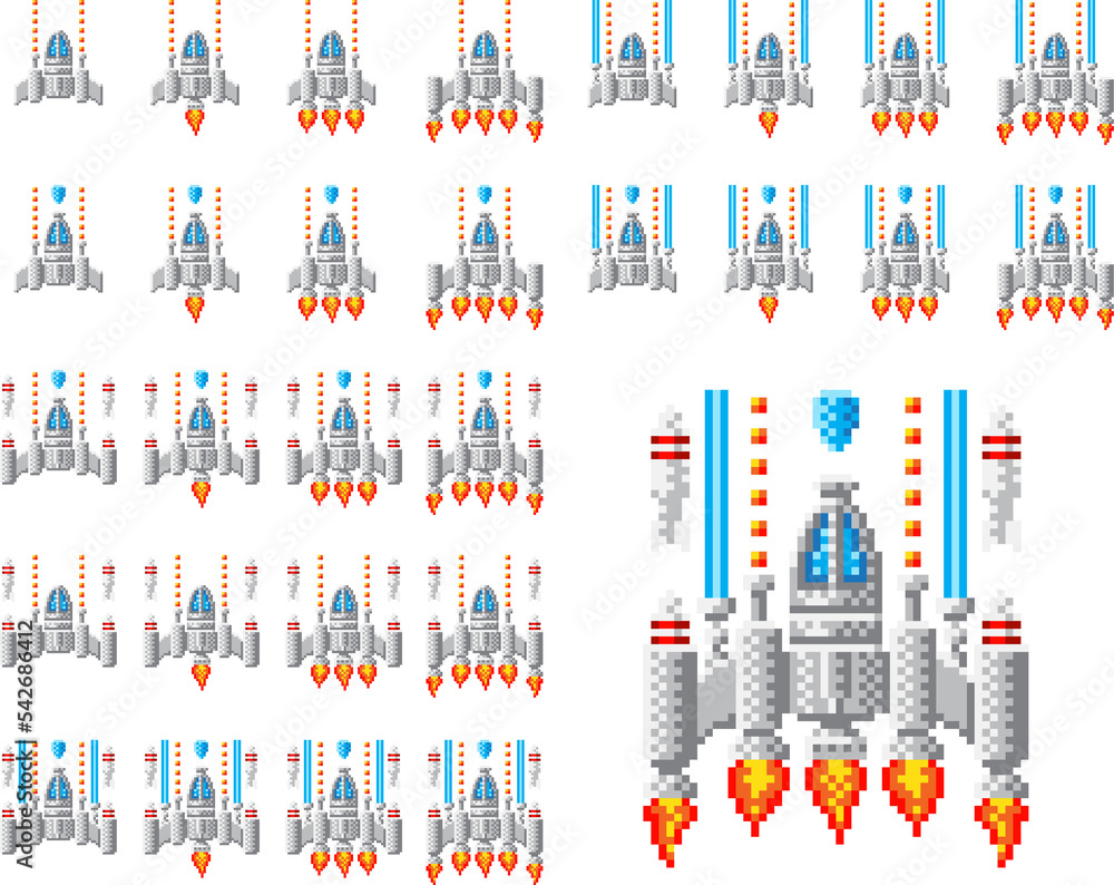 Space Ship Pixel Art Video Arcade Game Cartoon Stock Illustration ... Space Ship Pixel Art Video Arcade Game Cartoon Stock Illustration ...