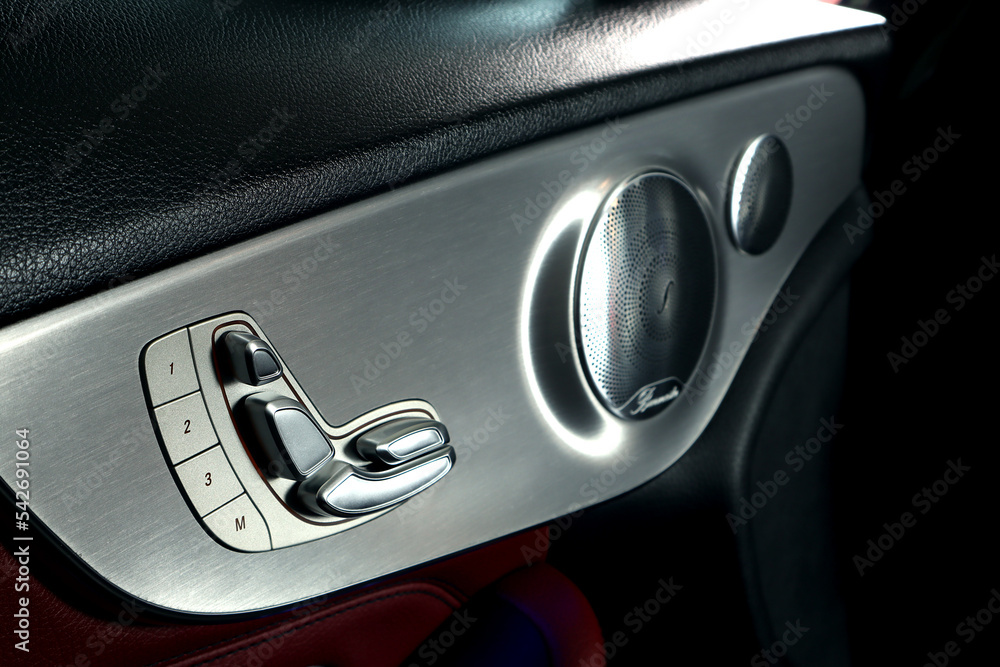 seat adjustment control buttons are on the left door of Mercedes Benz ...