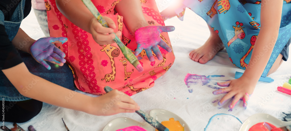 Kids hand painting helping short attention span, hand painting control ...