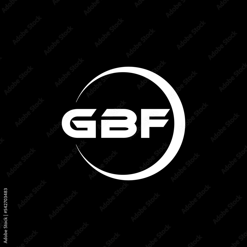 GBF letter logo design with black background in illustrator, cube logo ...