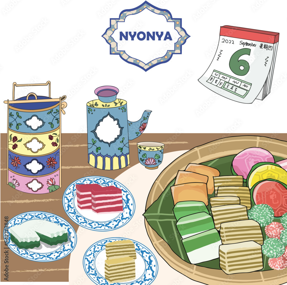 MALAYSIA NYONYA CULTURE NYONYA FOOD KUIH MUIH SINGAPORE NYONYA Stock ...