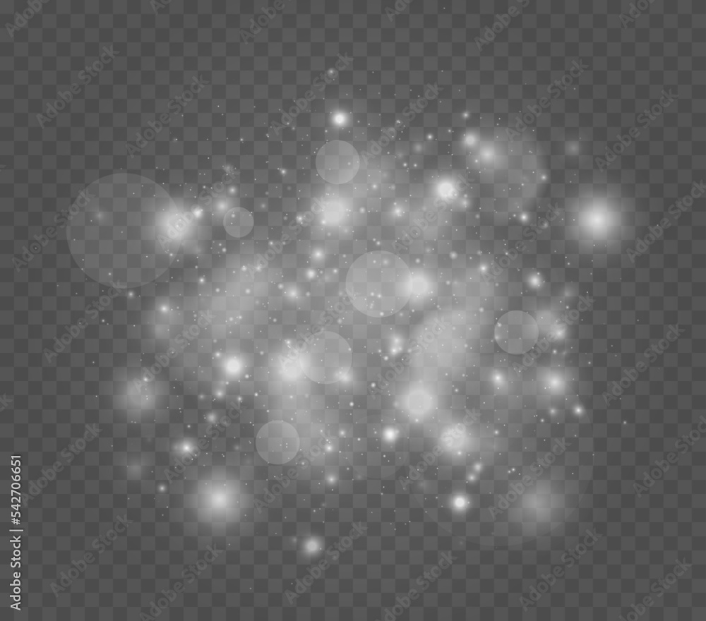 Sparkling magical dust particles. Glowing light effect with many ...