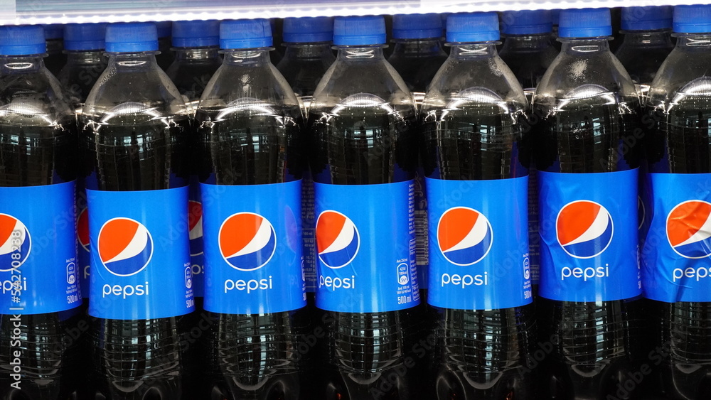 Limassol, Cyprus - October 27TH, 2022 : Pepsi bottle drinks display on ...