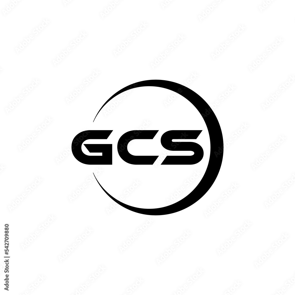 GCS letter logo design with white background in illustrator, cube logo ...