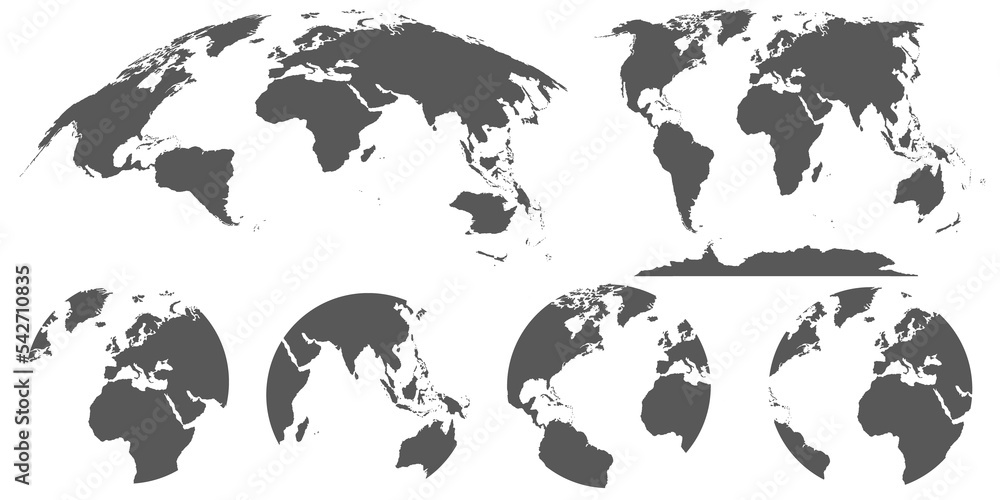 World map. Political map of the world in a flat style. PNG Stock ...
