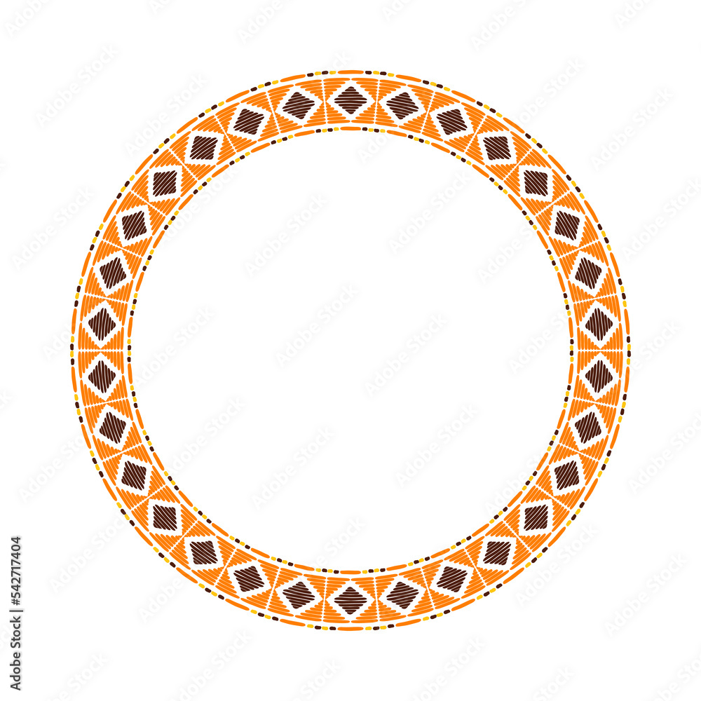 African circle border frame . Ethic texture. Tribal print for logo ...