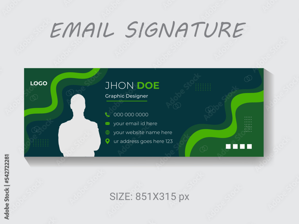 Professional Email signature vector banner template, online signature ...