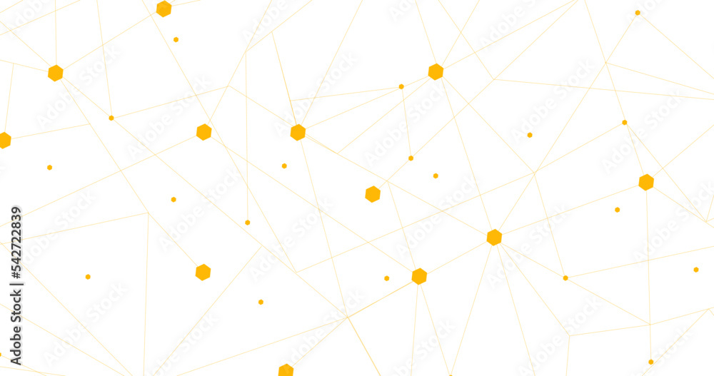 Orange network. Abstract connection on white background. Network ...