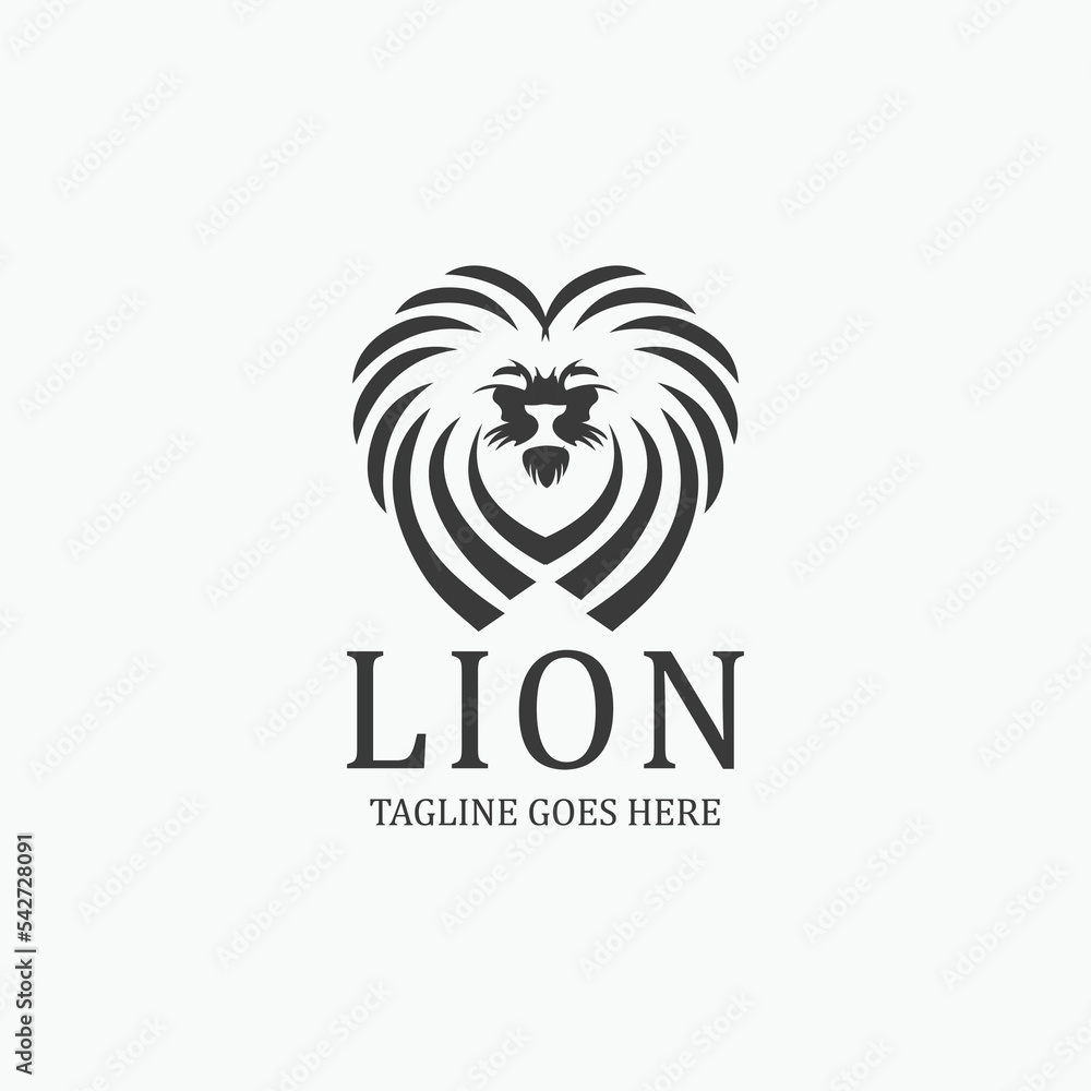 Lion logo design template. Vector illustration Stock Vector | Adobe Stock
