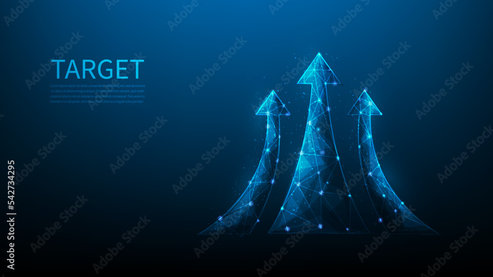 arrow growth up the target digital technology. Return on investment ...