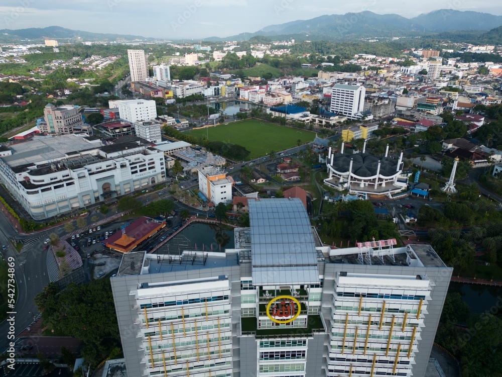 Aerial view of Seremban town, the capital city of Negeri Sembilan ...