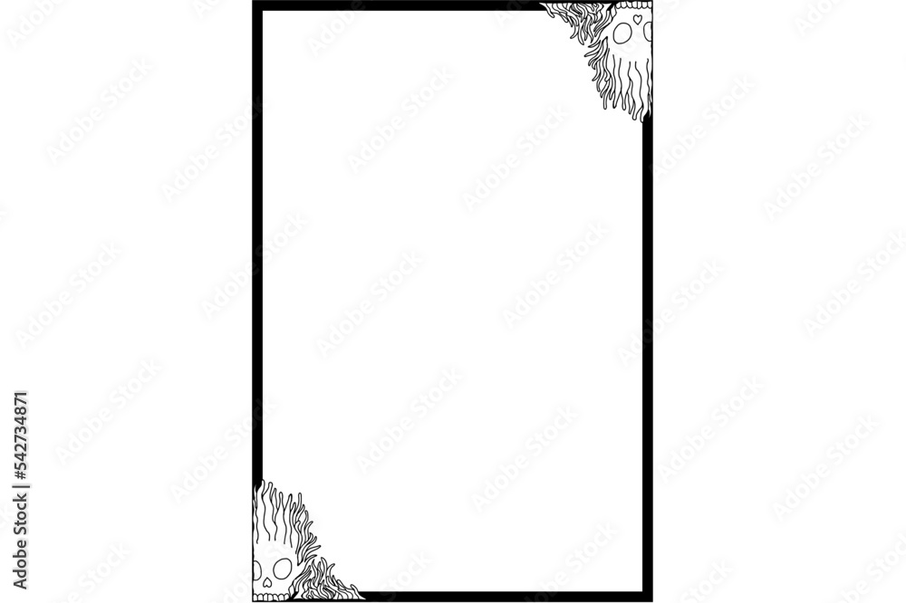 Halloween Frame Border on the theme of Scary Alien Skull Stock Vector ...