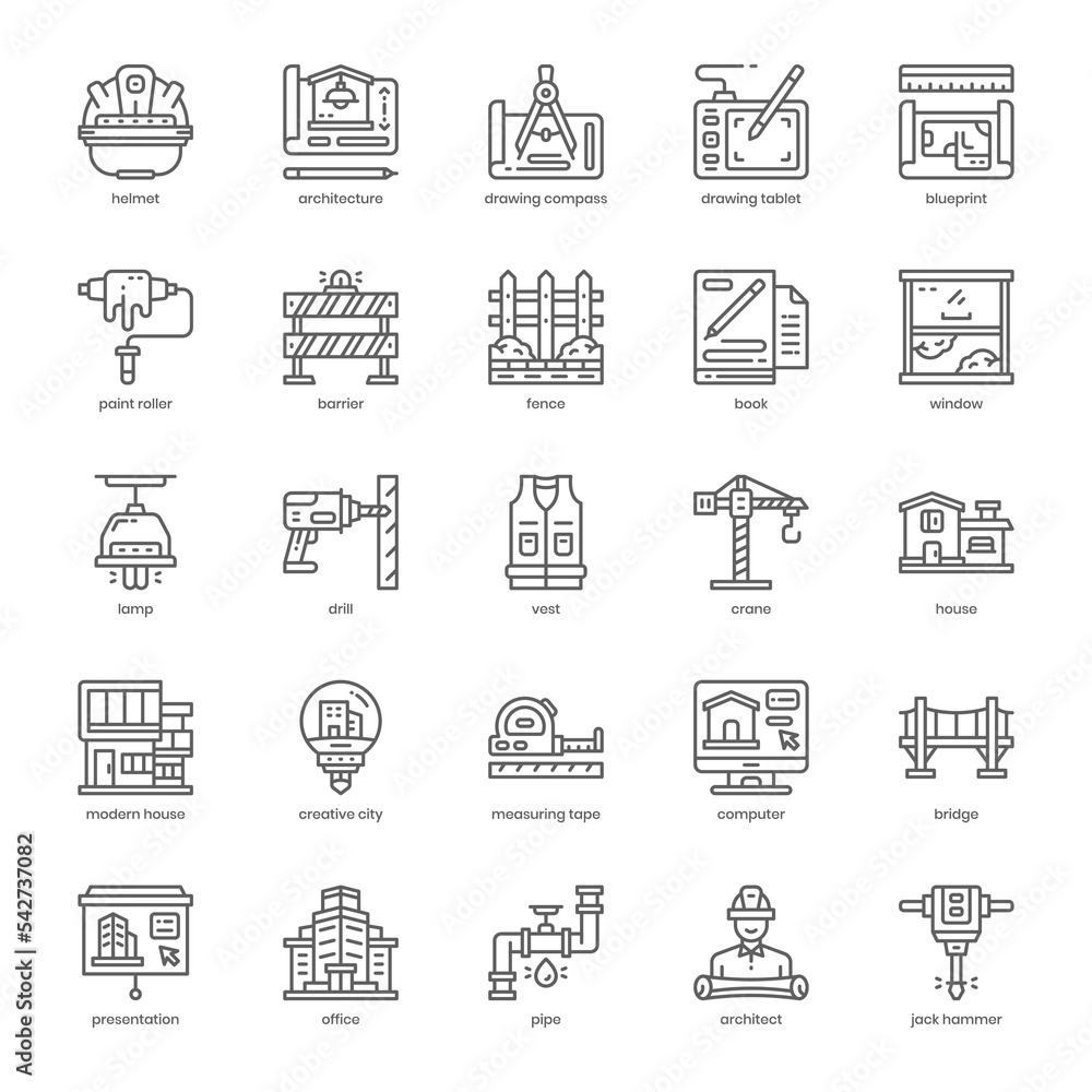 Architecture icon pack for your website design, logo, app, and user ...