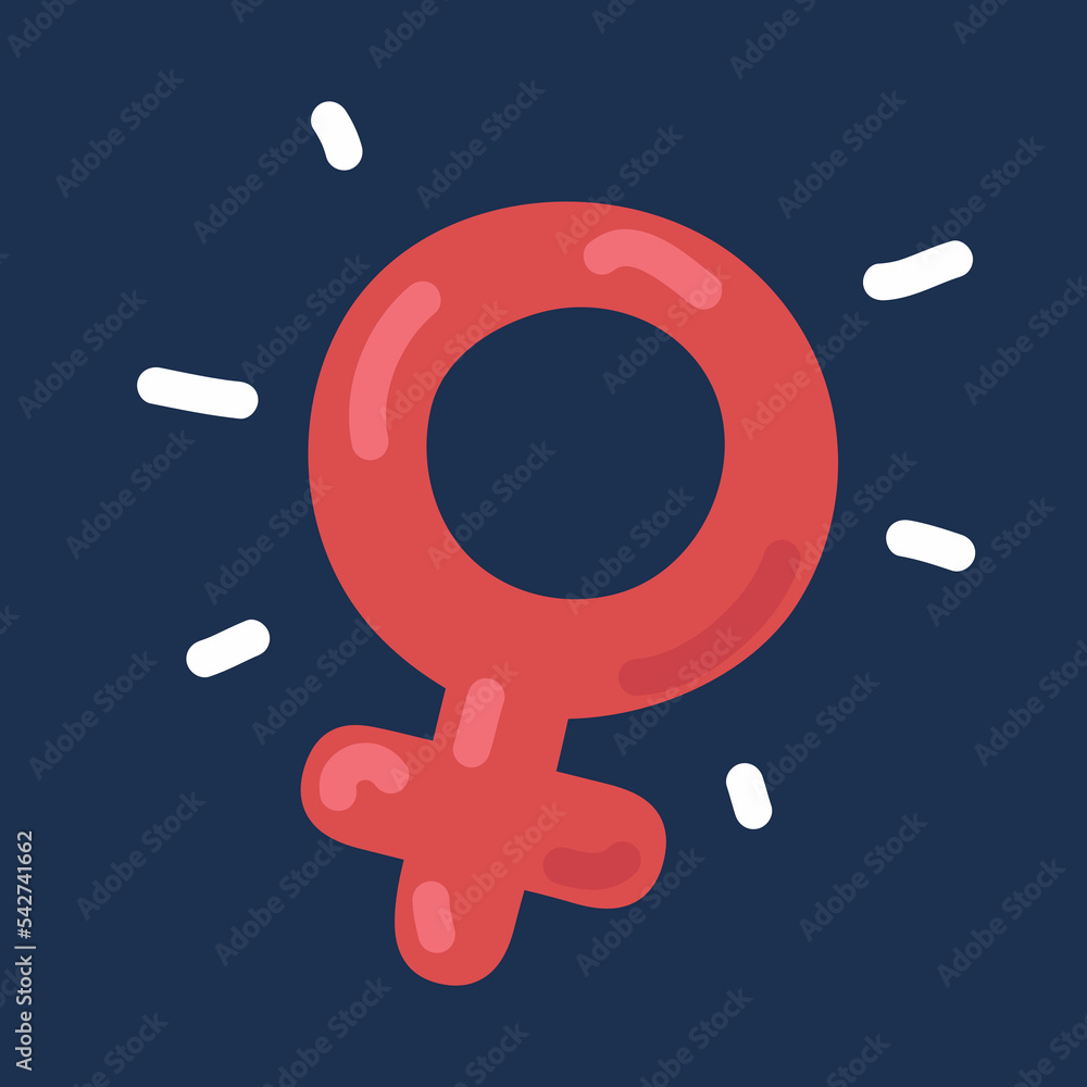 Cartoon vector illustration of Pink female sign Stock Vector | Adobe Stock