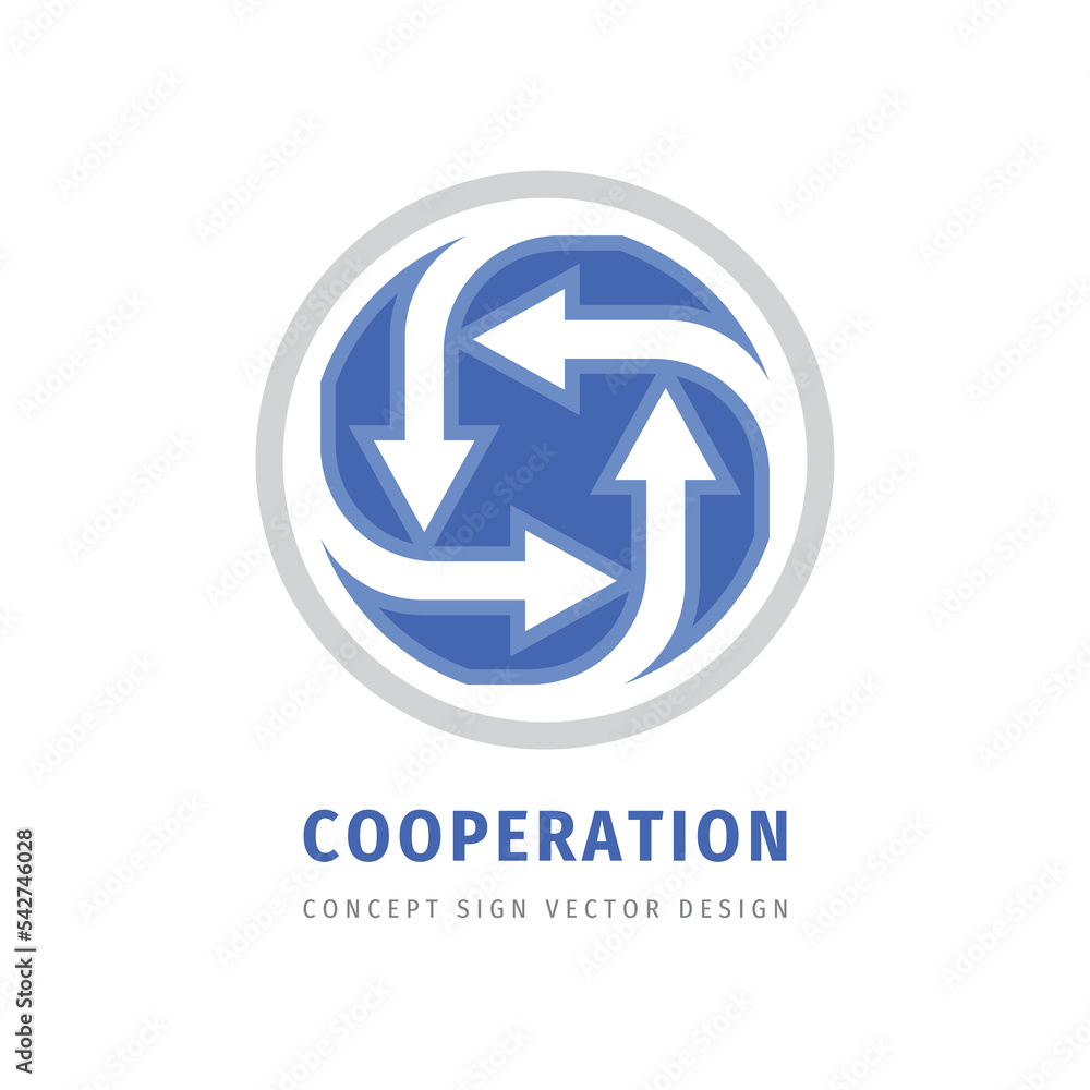 Cooperation logo template design. Business communication logo sign ...