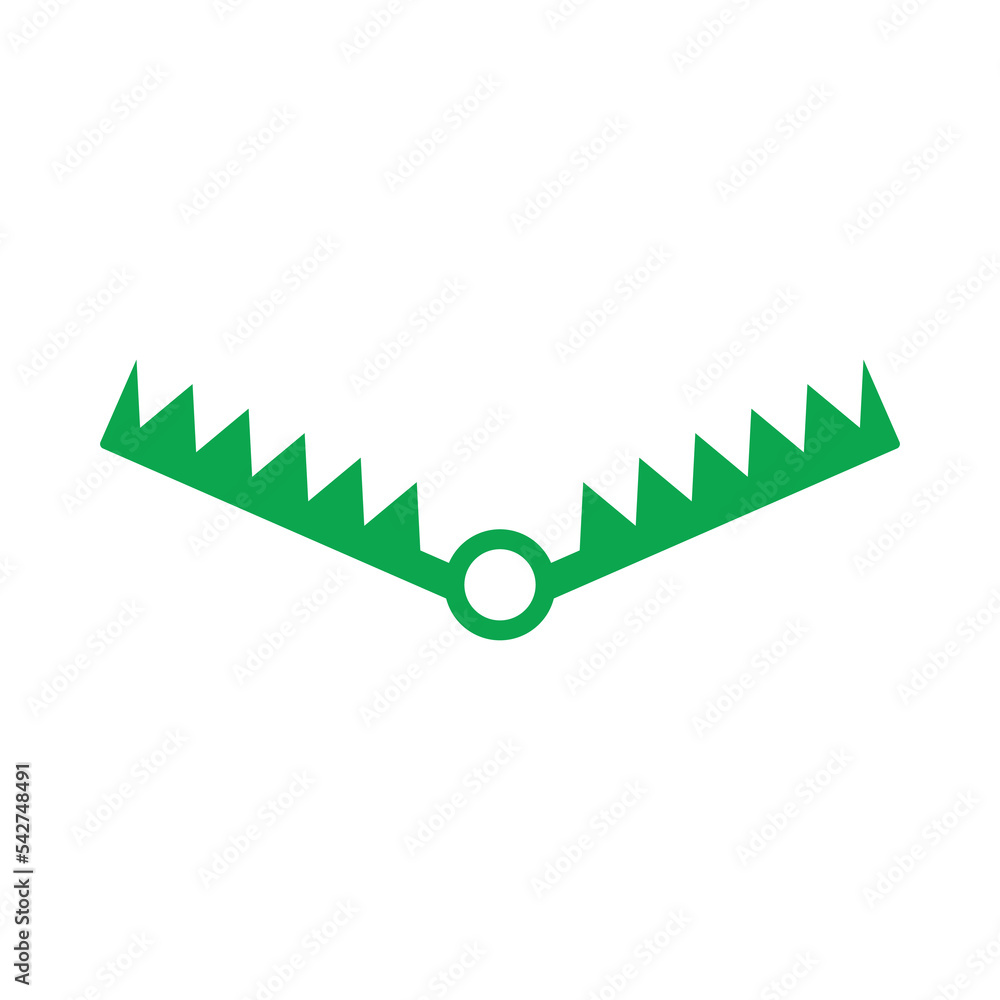 eps10 green vector bear trap abstract solid art icon isolated on white ... eps10 green vector bear trap abstract solid art icon isolated on white ...