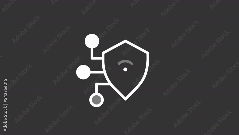 Animated VPN white line icon. Virtual private network. Encrypt internet traffic. Seamless loop ...