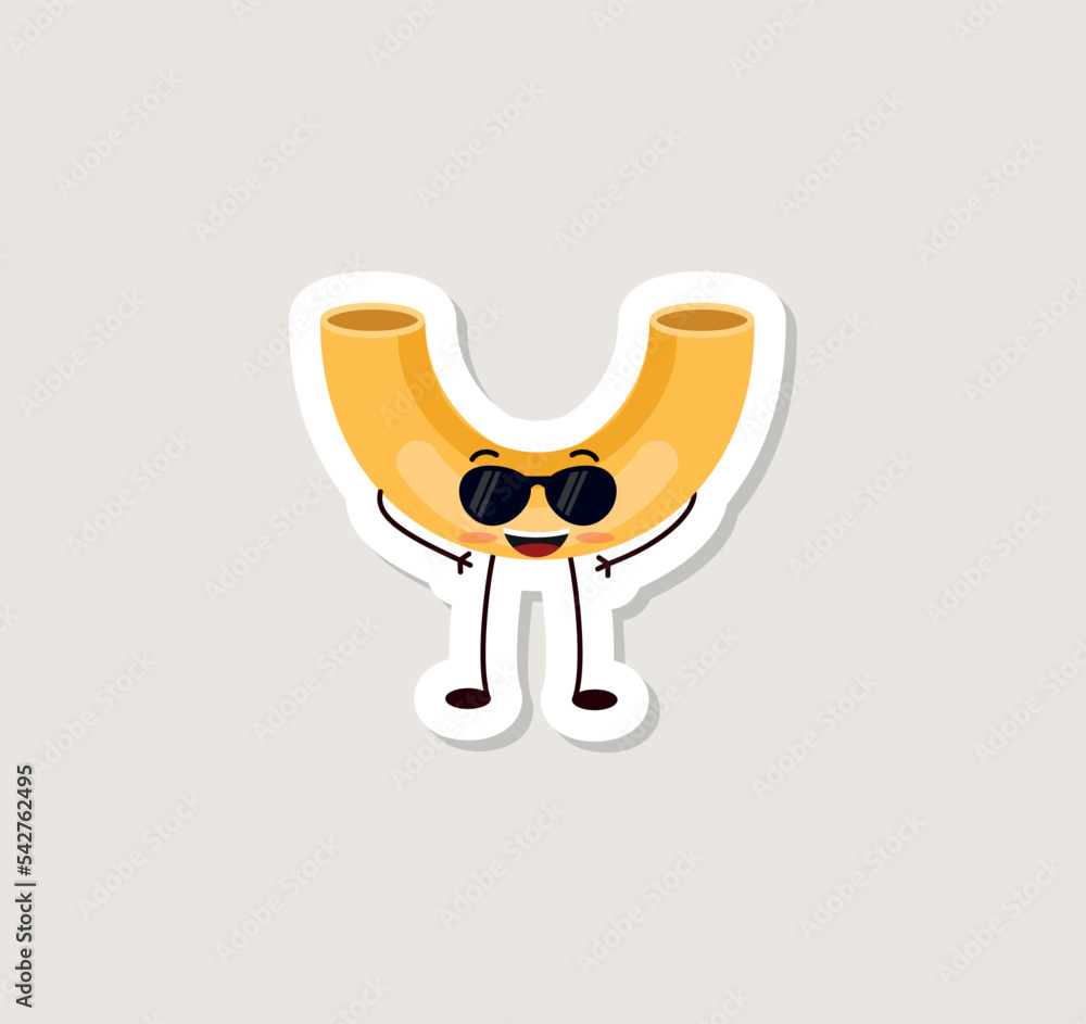 Sticker Pasta characters. Funny noodles with cute faces, hands and feet ...