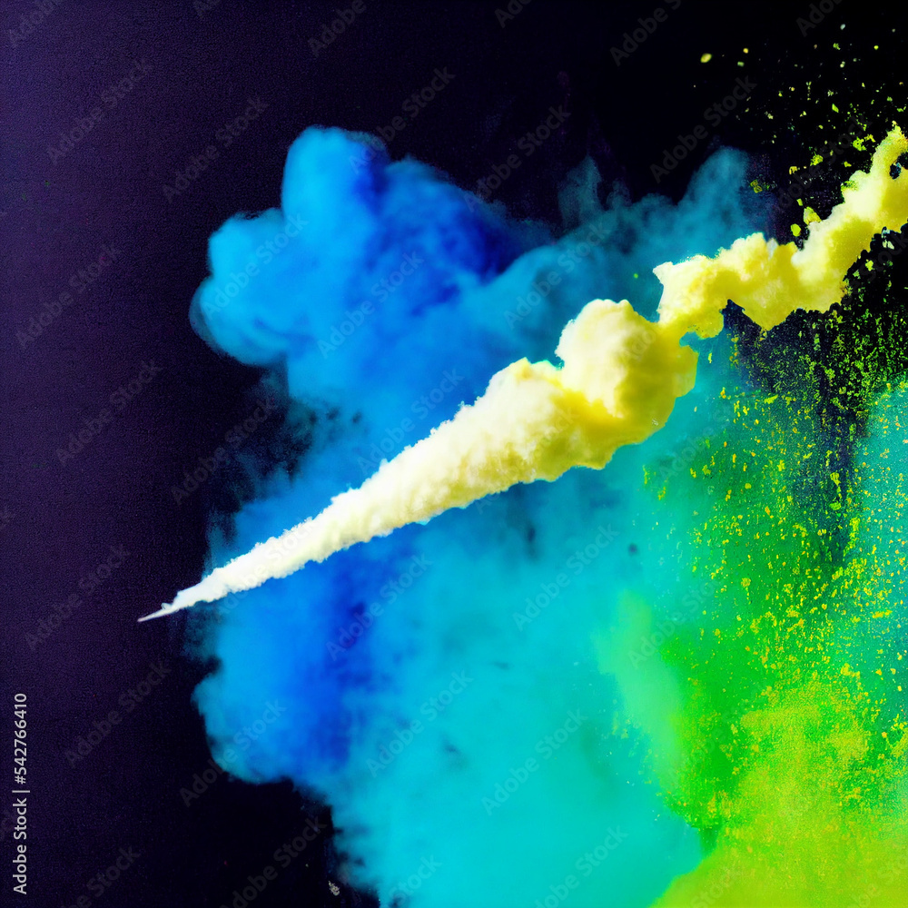 Blue and Yellow Powder Explosion Texture Background | Ukraine Inspired ...