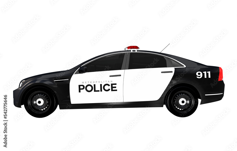 Side View Police Car Stock Illustration | Adobe Stock