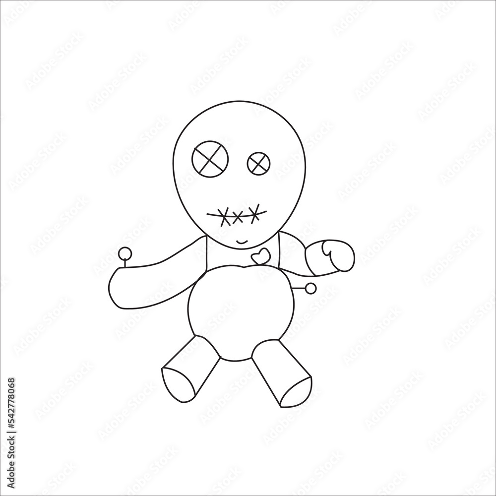 Voodoo Coloring page for kids Stock Vector | Adobe Stock