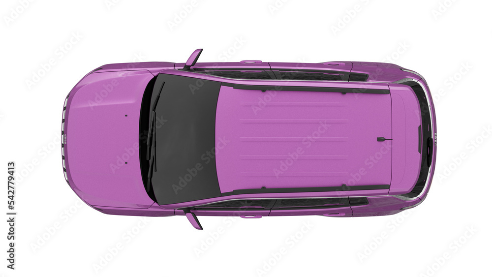 purple JEEP COMPASS, top view, 3d rendering of PNG transparent car ...