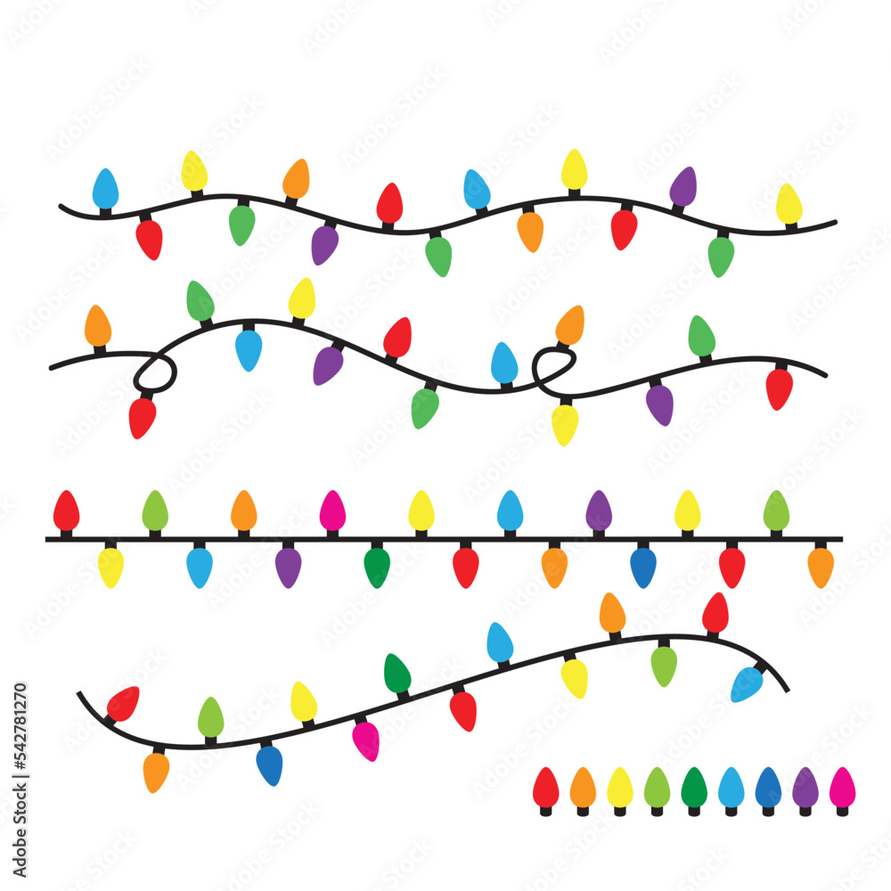 Christmas hanging light string vector cartoon illustration Stock Vector ...