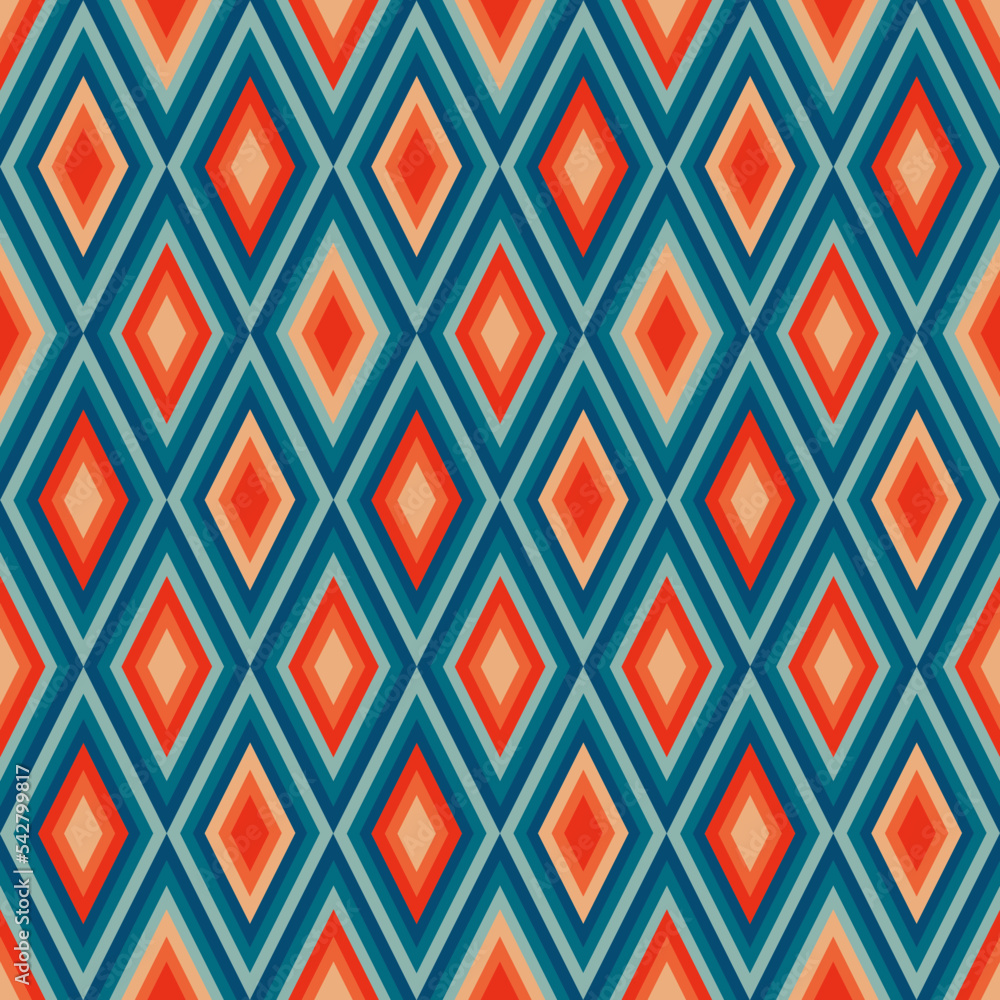 Seamless Groovy aestethic pattern with triangles in the style of the ...