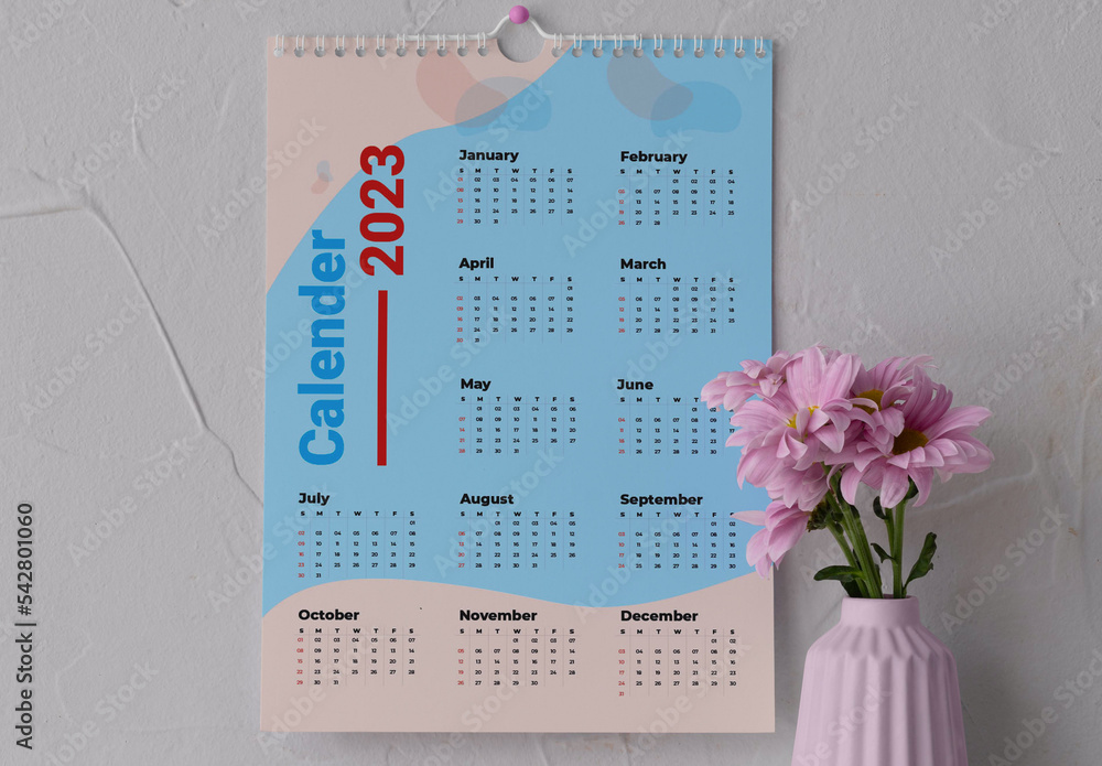 2023 Calendar Design Layout Template Stock Template | Adobe Stock