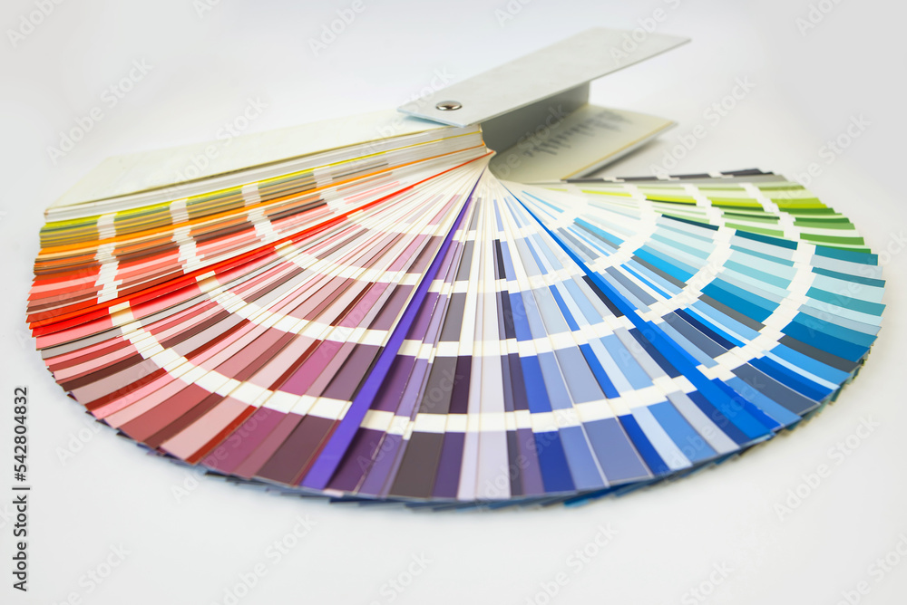 Color guide close up. Assortment of colors for design. Colors palette ...
