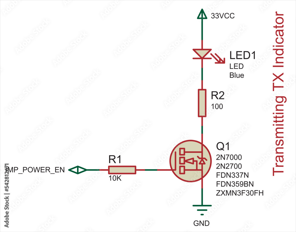 Schematic diagram of electronic device (transmitting tx indicator ...
