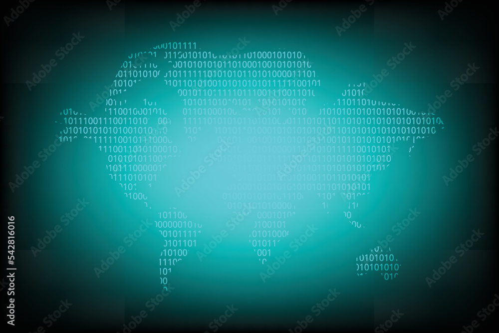 blue network light code of world map and data security abstract ...