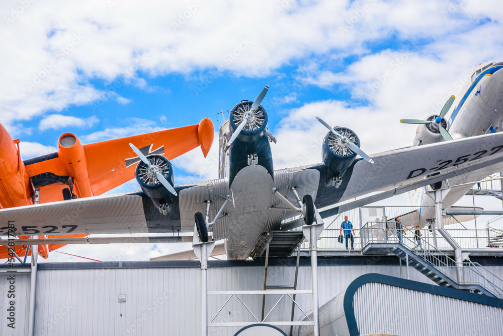 SINSHEIM, GERMANY - MAI 2022: Canberra B.2, Junkers Ju 52 3m, Douglas ...