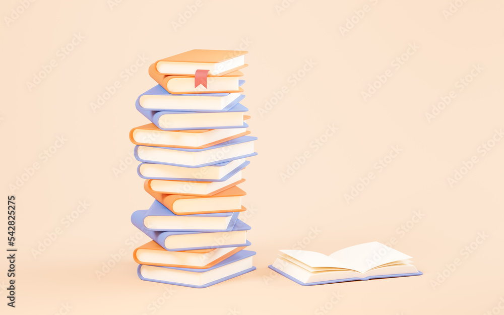 Cartoon style book, 3d rendering. Stock Illustration | Adobe Stock
