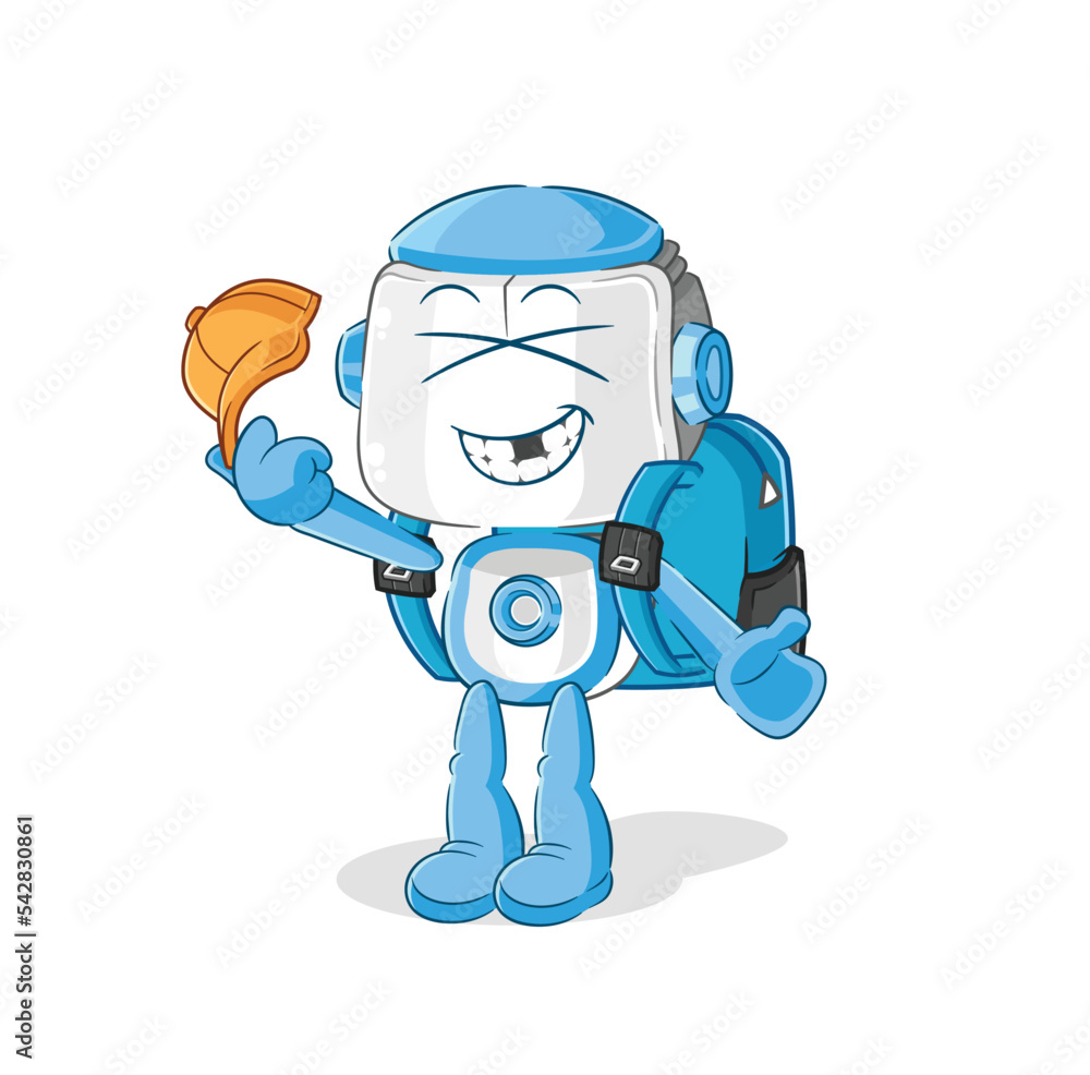 humanoid robot goes to school vector. cartoon character Stock Vector ...