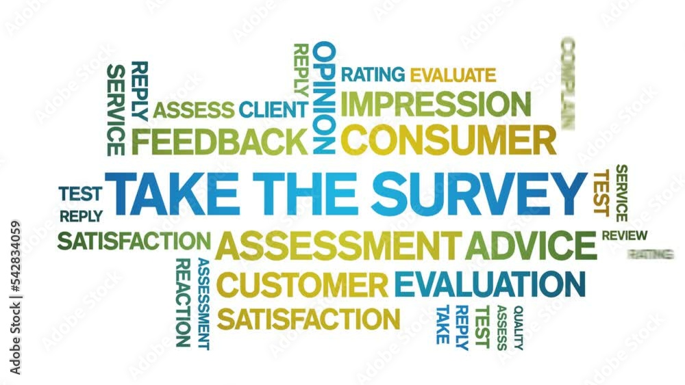 Vidéo Stock Take The Survey animated tag word cloud;text design ...