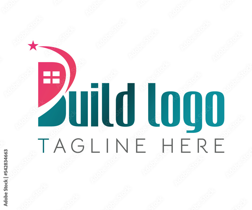 Modern build logo design. Abstract logo with building icon graphic ...