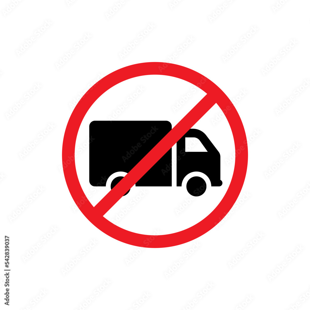 No truck allowed sign isolated on white background. Vector illustration ...