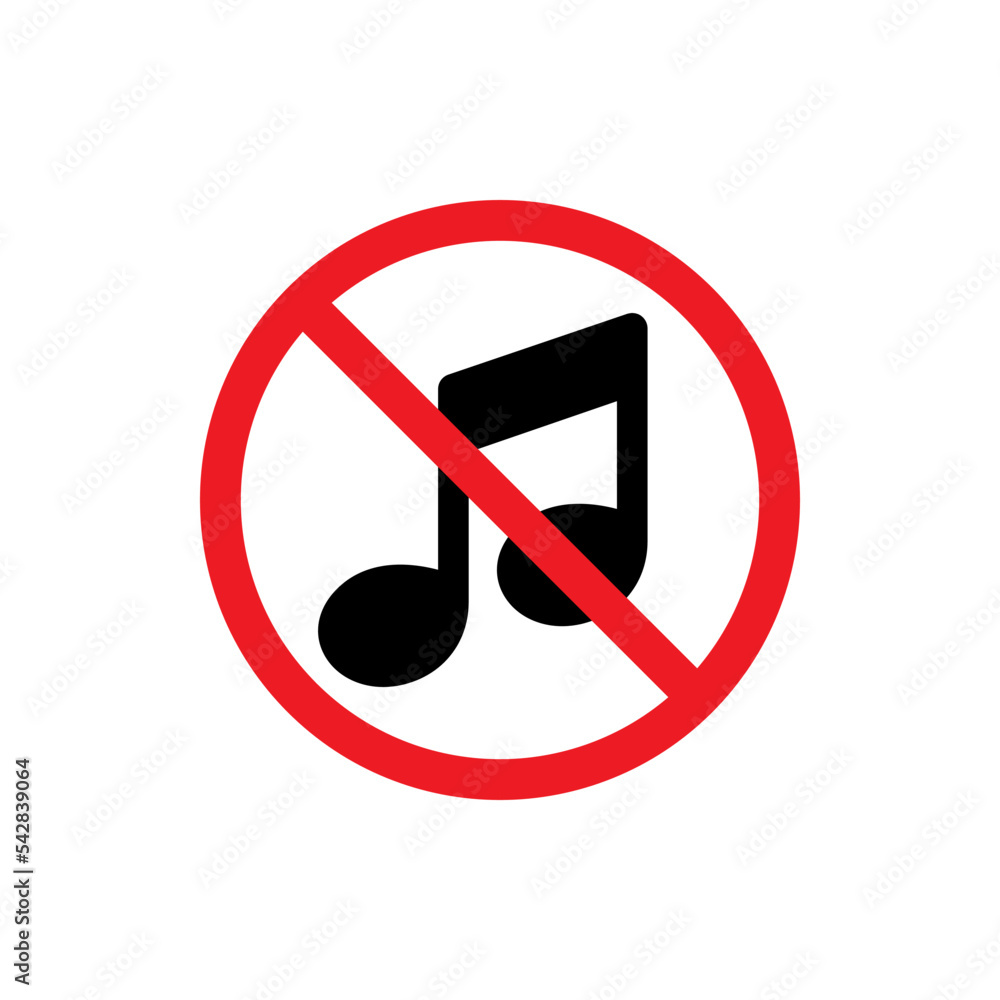 No music sign isolated on white background. Vector illustration Stock ...