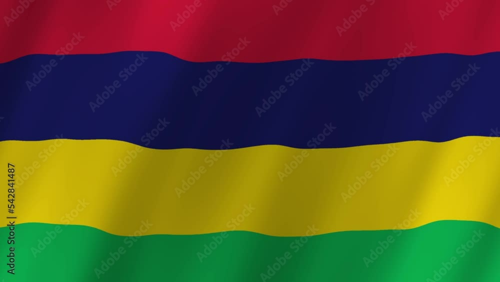 Mauritius flag waving animation. seamless loop animation flag video ...