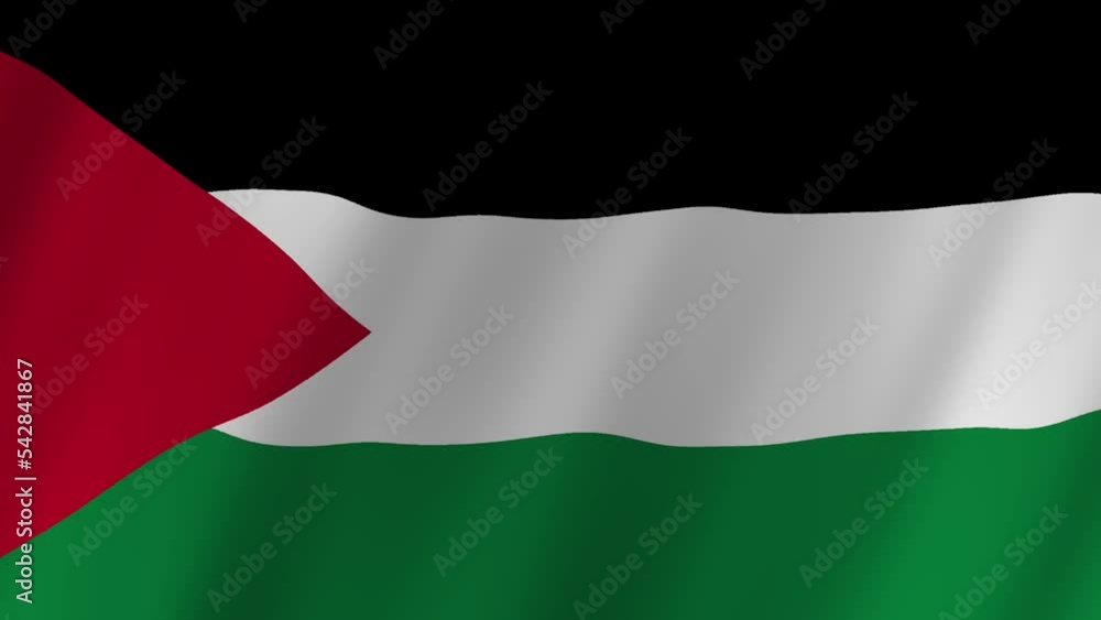 Palestine flag waving animation. seamless loop animation flag video ...