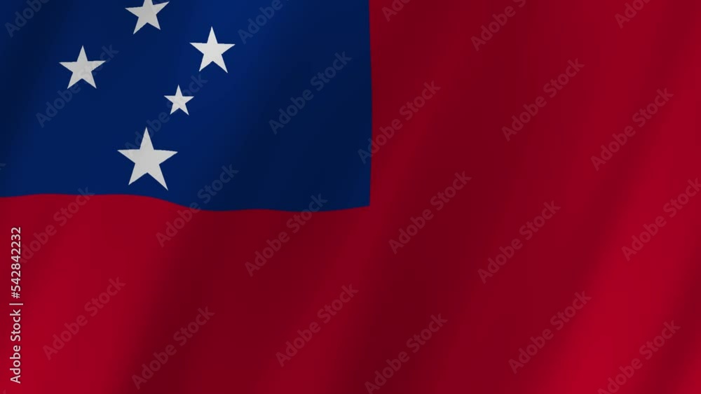 Samoa flag waving animation. seamless loop animation flag video waving ...